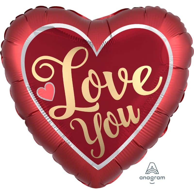 Foliopallo I love you punainen 45 cm | Muovi ja Lelu